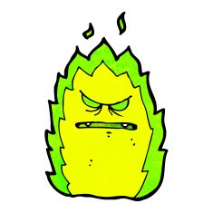 Cartoon green fire monster N4 free image download