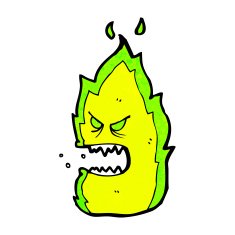Cartoon green fire monster N6 free image download