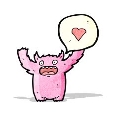 Friendly pink monster cartoon N4 free image download