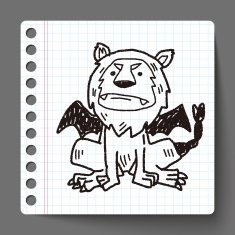 Lion monster doodle N12 free image download