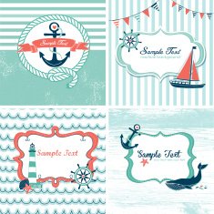 Set of 4 Nautical cards N2 free image download