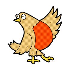 Comic cartoon dancing robin free image download