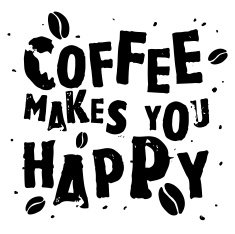 Nice quote "Coffee makes you happy" N2 free image download