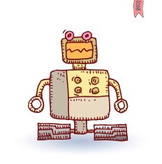 Doodle Robot cartoon vector illustration N40 free image download