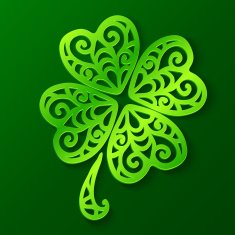 Ornate green cut out paper clover free image download