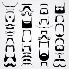 Vector set of whiskers free image download