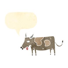 Retro cartoon cow N8 free image download