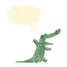 Retro cartoon talking crocodile free image download