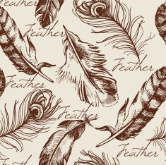 Vintage feather seamless pattern free image download