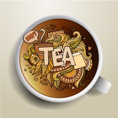 Tea doodles with cup of tea free image download