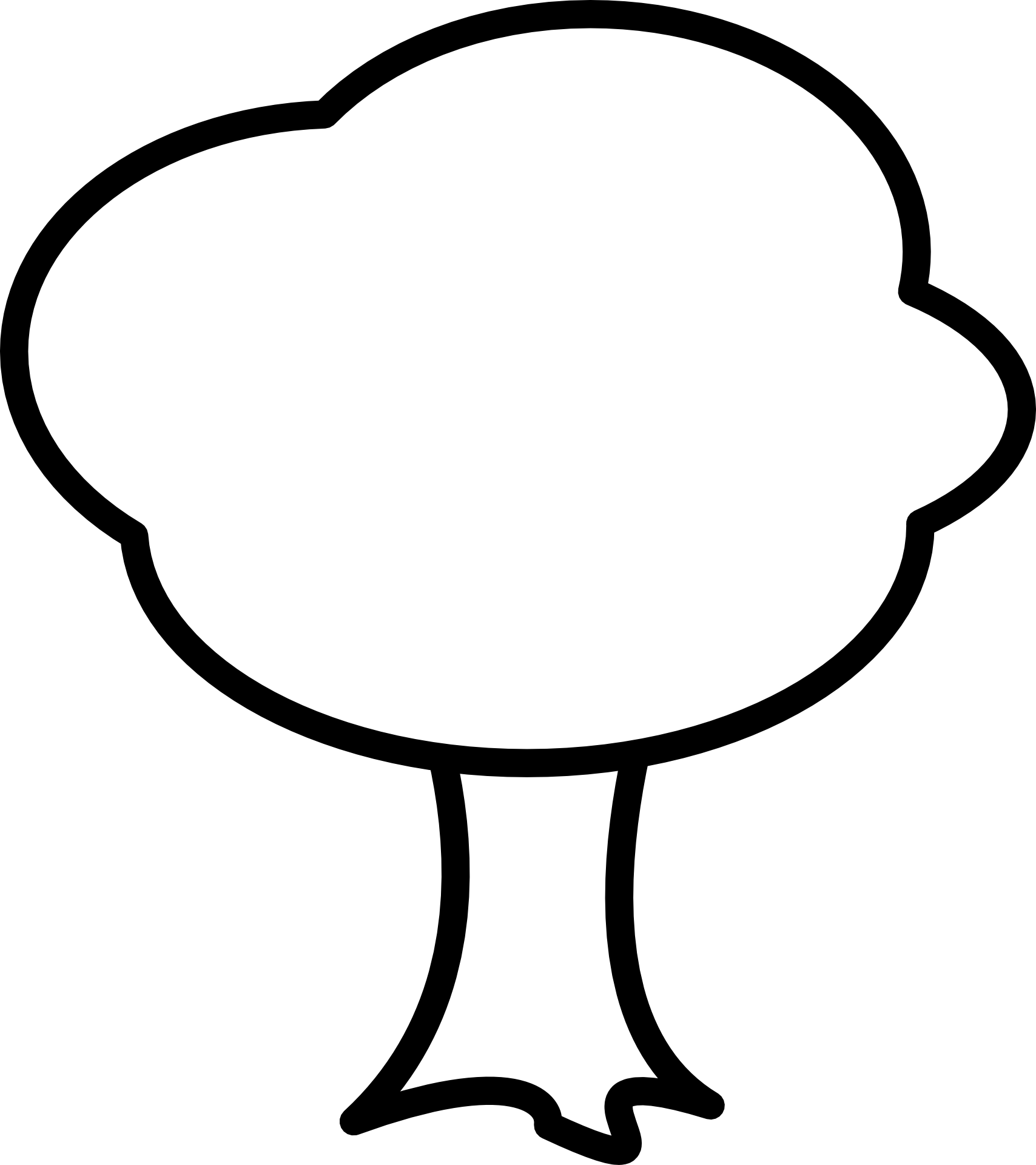 Trees outline drawing free image download