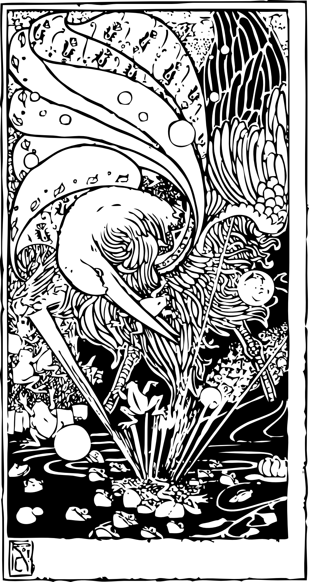 Bird swan feathers celtic drawing free image download