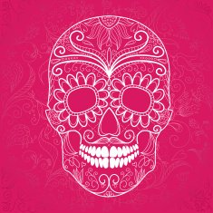 Day of The Dead pink and white Skull free image download