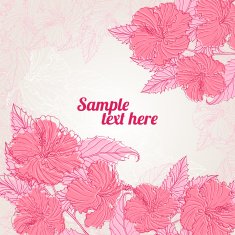 Frame with pink hibiscus free image download