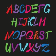 Handwriting stylish alphabet free image download