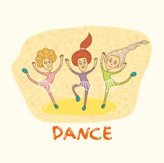 Girl dance doodle vector N2 free image download