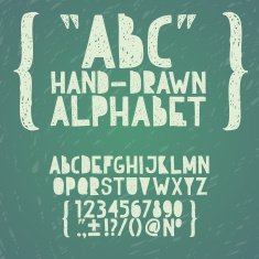 Blackboard chalkboard Chalk hand draw doodle abc alphabet grunge ...