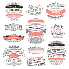 Hand drawing elements and banners N3 free image download