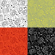 Outline pattern of bombs & matches free image download