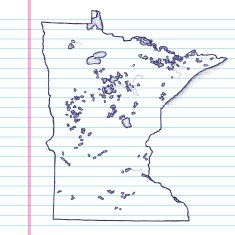 Vector Sketchy Map on White Lined Paper Background Minnesota free image ...