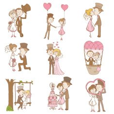 Wedding Couple Doodles free image download