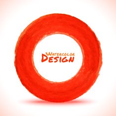 Hand drawn watercolor red circle free image download