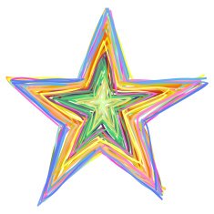 Doodle multi color star free image download