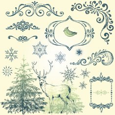 Ornate Winter Christmas Set free image download