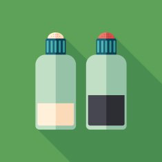 Salt and pepper flat square icon with long shadows free image download