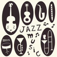 Jazz musical instruments vector set free image download