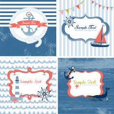 Set of 4 Nautical cards N4 free image download