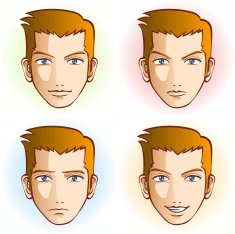 Man in four Facial Expression free image download