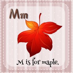 Alphabet M maple free image download