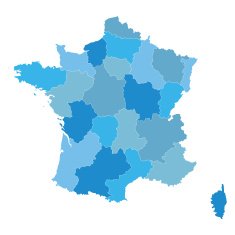 Blue map of France free image download