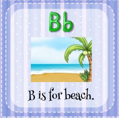 Flashcard letter B is for beach free image download