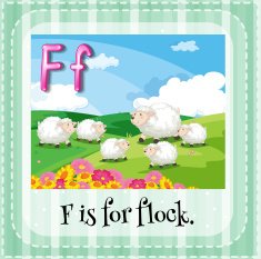 Flashcard letter F free image download