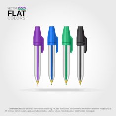 Basic Set of color ball-pens free image download