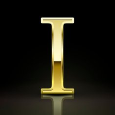 3d elegant golden letter I free image download
