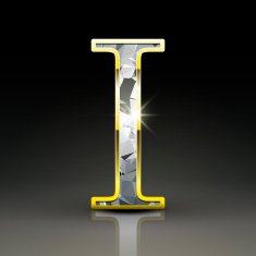 3d gorgeous diamond letter I free image download