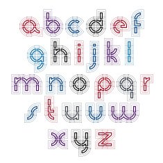 Technical small characters created from sections light free image download