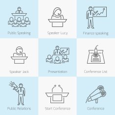 Set of public speaking icons free image download