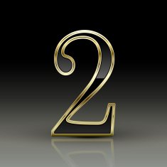 3d metallic black number 2 free image download