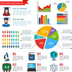 Flat education infographic background N11 free image download