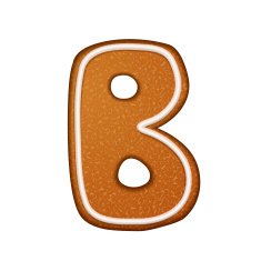 3d lovely gingerbread cookie alphabet B free image download