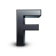 3d black letter F free image download
