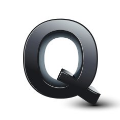 3d black letter Q free image download