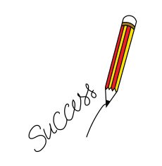 Vector of pencil writing success free image download