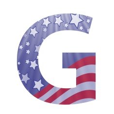American flag letter G free image download