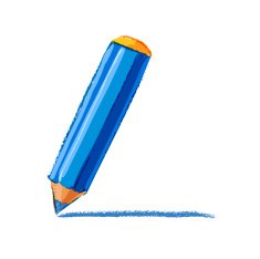 Blue shiny doodle pencil free image download