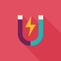 Magnet flat icon with long shadow eps10 N18 free image download